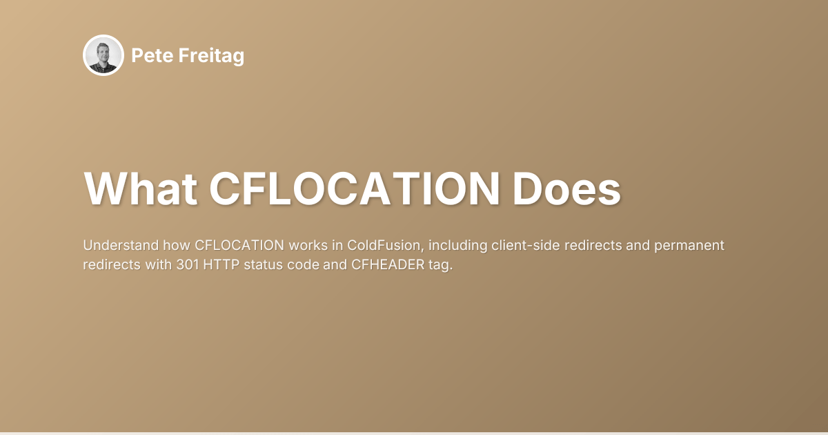 What CFLOCATION Does