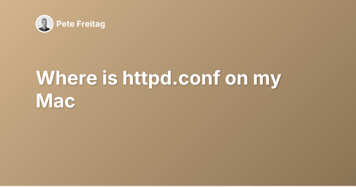 Where is httpd.conf on my Mac