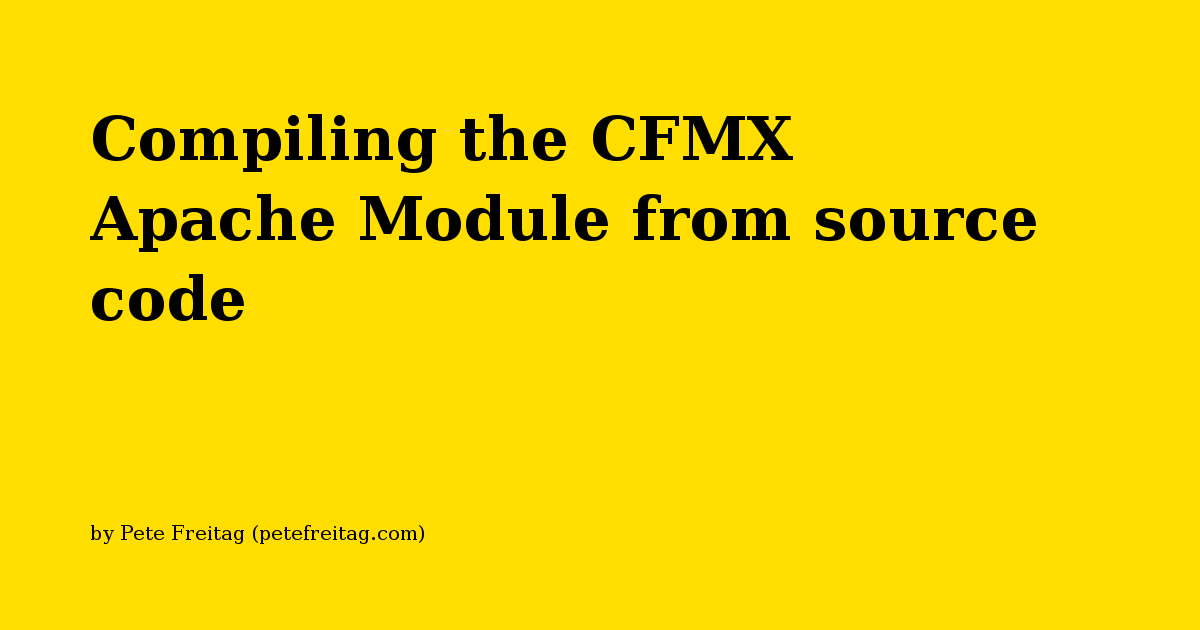 Compiling The Cfmx Apache Module From Source Code 9624