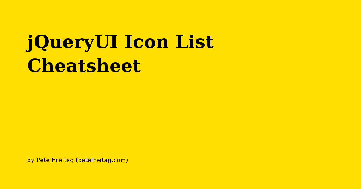 Jqueryui Icon List Cheatsheet